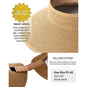 FURTALK Women's Visor, 01-Pure Khaki, Medium