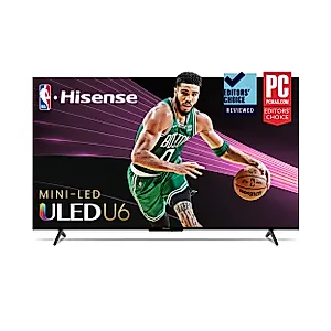 Hisense 75-Inch Class U6 Series Mini-LED ULED 4K UHD Google Smart TV (75U6K) - QLED, Full Array Local Dimming, Dolby Vision IQ，HDR 10+, VRR Game Mode Plus, 240 Motion Rate, Alexa Compatibility