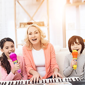 PPXMEEUDC 8 PCS Echo Toy Microphones for Kids Karaoke Mics for Children with Echo Effect Lightweight Music Toys Fun Supplies for Birthday Picnic BBQ or Party