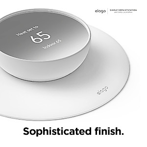 elago Wall Plate Cover Plus 2 Compatible with Google Nest Thermostat 2020 [Snow] - Durable Polycarbonate Material, Easy Installation, Complementary Design