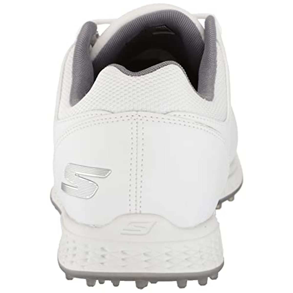 Skechers Men's Pivot Spikeless Golf Shoe, White/Gray, 10.5