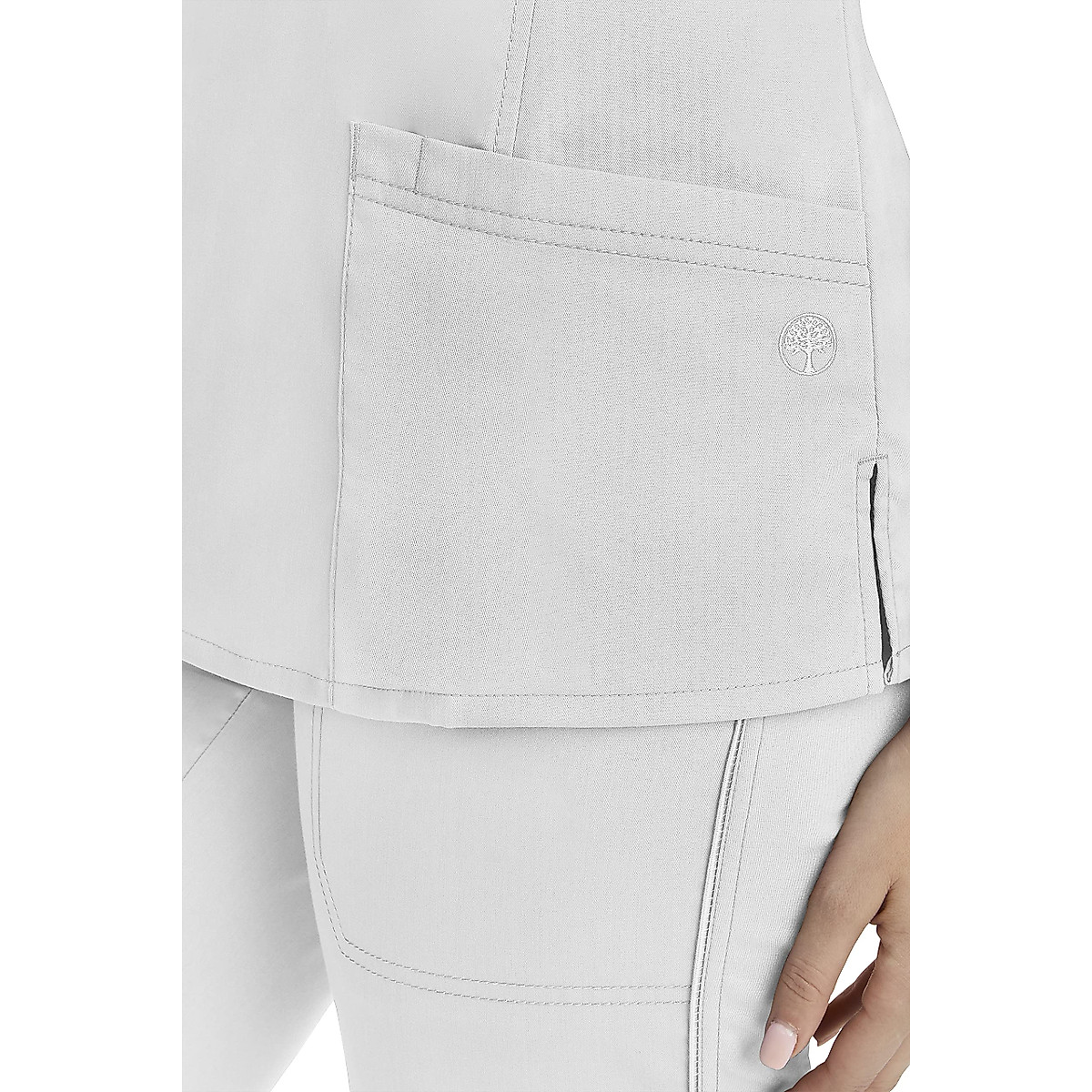 Healing Hands Scrub Top for Women with 3 Pockets and Easy Care, 2-Way Stretch Fabric 2278, M, White