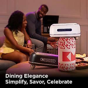 Kitchen Mama Orbit One Rechargeable Can Opener: Hands-Free Operation, Type-C Charging, Automatic Shut-Off, Smooth Edge, Professional-Grade Blade for Large Cans, Includes Elegant Storage Box (White)