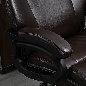 Vinsetto Big and Tall Executive Office Chair 396lbs with Wide Seat, Home High Back PU Leather Chair with Adjustable Height, Swivel Wheels, Brown
