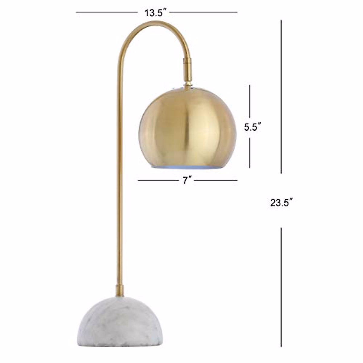 JONATHAN Y JYL6000A Stephen 23.5" Metal/Marble LED Table Lamp Contemporary Modern Bedside Desk Nightstand Lamp for Bedroom Living Room Office College Bookcase LED Bulb Included, Brass Gold/White