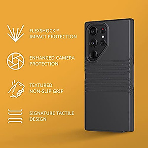 Tech21 Evo Tactile for Samsung Galaxy S23 Ultra - Black Military Grade Case with 16ft Drop Protection