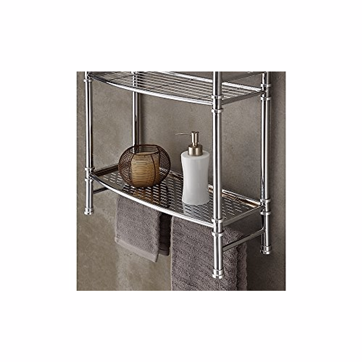 Best Living No Tools Wall Mount/Countertop Shelf, Chrome