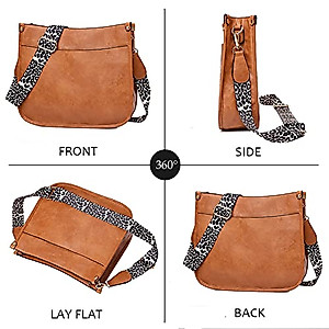 Formva Lightweight Leather Crossbody Bag for Women Fashion Medium Shoulder Bag Purse Handbags & Stylish Bags with Adjustable Strap, Blue