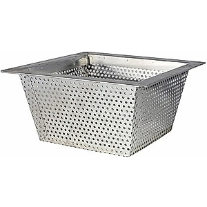 Express KitchQuip Commercial Flood Drain Strainer (Stainless Steel, 10" x 10" x 5")