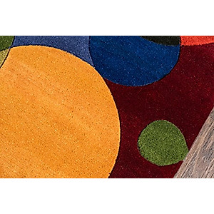 Momeni Rugs New Wave Collection, 100% Wool Hand Carved & Tufted Contemporary Area Rug, 2' x 3', Multicolor