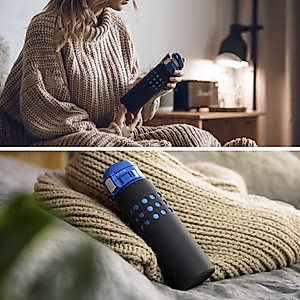 FLASKGEAR Protect & Go Silicone Sleeve Cover compatible with Zojirushi Brand Insulated Vacuum Thermos Water Bottle (BLACK, 16 oz / .48 litre)