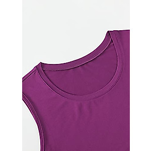 Latuza Women's Viscose Tank Top Shorts Lounge Set XL Eggplant Boysenberry