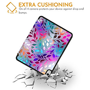 Hepix Compatible with iPad Air 6th 11 in iCase 2024 iPad Air 5th 4th Gen Case 10.9 with Pencil Holder 2022 2020, Colorful Leaf Trifold Auto Sleep Wake