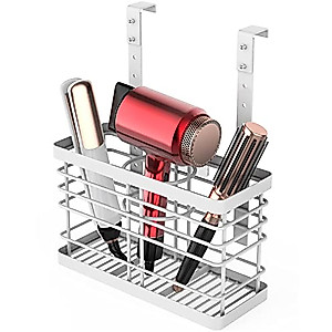 Hair Dryer Holder, REFLYING White Hair Dryer Organizer Wall Mounted, 8 Adjustable Height, Over Door Cabinet Hair Dryer Stand Holder Hands Free, Hair Dryer Holder Stand, Hair Straighteners,3 Sections