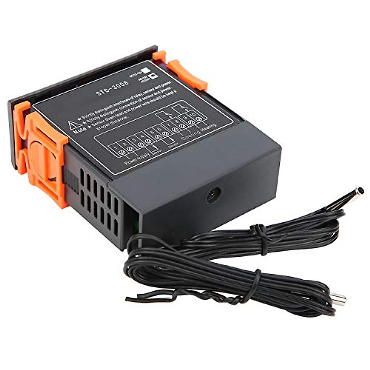 Jeanoko STC-3008 50/60Hz Dual Display Dual NTC Probe Sensor 10A -50°C-70°C Digital Temperature Thermostat Controller (110~220V)