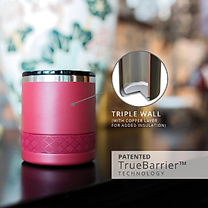Lord of the Grill Lowball Valentine Tumbler for Him - Triple-Wall Stainless Steel Travel Cup with Ceramic Lid - Gift for Dad & Father In Law on Valentine's Day, Birthday & Father Day - 10oz Burgundy