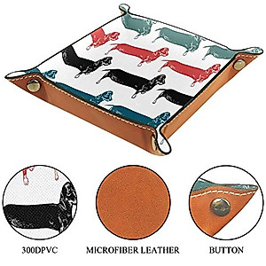 Mapotofux Dachshunds Long Dogs Black, Red Blue Green Pattern Vanity Tray, Toilet Tank Storage Tray, Resin Bathtub Tray Bathroom Tray, Vanity Organizer for Tissues, Candles, Soap, Towel