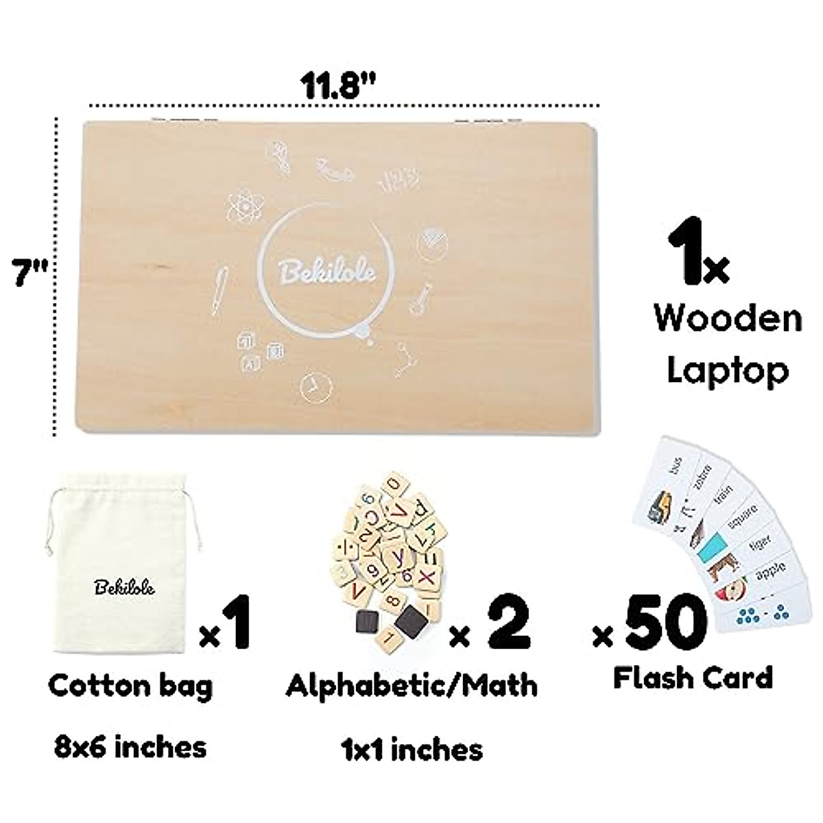 BEKILOLE My First Laptop Montessori Toddler Toys Perfect Toy Gifts 3 4 5 6 7 8 Boys Girls Birthday Gift, Fun Learning Preschool Learning Activities