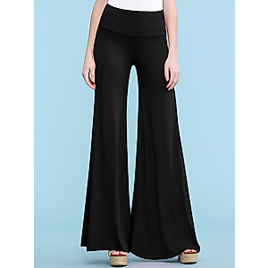 MBJ WB750 Womens Chic Palazzo Lounge Pants M Black