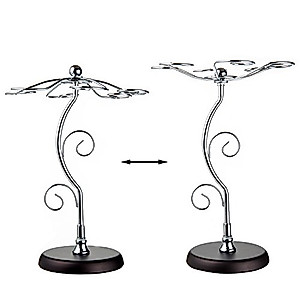 MyGift 6-Hook Artistic Elegant Freestanding Silver Tone Metal Countertop Wine Glass Stand/Stemware Rack/Air Drying Tree Display