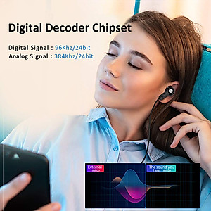 Type C Headphone【Latest Version】 USB C Wired in-Ear Earphones with Mic & DAC Chipset Noise Cancelling Earphone for 2018 iPad Pro/MacBook, Google Pixel 3/2/XL, Huawei, One Plus, Essential - Black