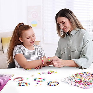 richginker 2300pcs Polymer Clay Beads Bracelet Making Kit Friendship Bracelet Kit Cute Fun Charms Beads for Bracelet Making DIY Arts Crafts Birthday Gifts Toys for Kids Girls