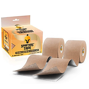 Sparthos Kinesiology Tape [Desert Beige - Pack of 2] x Ice Packs for Injuries [Size Medium + Cover]