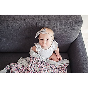 Copper Pearl Large Premium Knit Baby Swaddle Receiving Blanket Floral Morgan