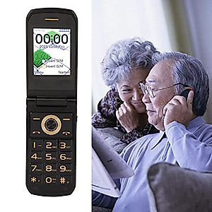 2G Unlocked Flip Phones for Seniors, Mini Clamshell Mobile Phone, Android Rugged Flip Phone Portable Pocket Senior Phone For 2.4 Inch HD Screen, Big Button,Loud Sound, 4800mAh, Dual SIM,Radio(Red)