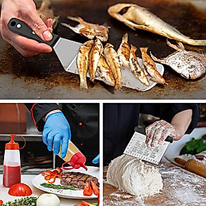 Homikit 14-Piece Metal Spatula Set, Stainless Steel Pancake Fish Egg Hamburger Turners, Griddle Flippers for Kitchen Restaurant BBQ Grilling Cast Iron Skillet, Dishwasher Safe