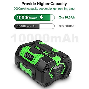 Aoasur 10.0Ah Battery Replacement for EGO 56V Battery （10.0AH-Green）