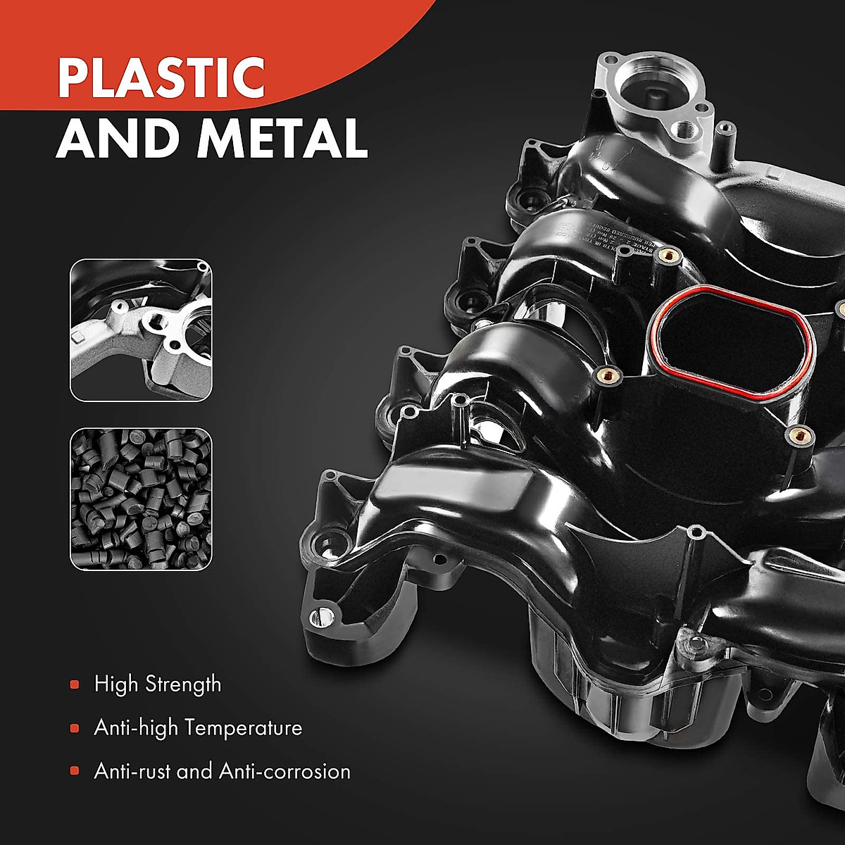 A-Premium Engine Intake Manifold Assembly with Thermostat & Gasket [SOHC, 8Cyl 4.6L] Compatible with Ford Explorer 2002-2005 & Mercury Mountaineer 2002-2005