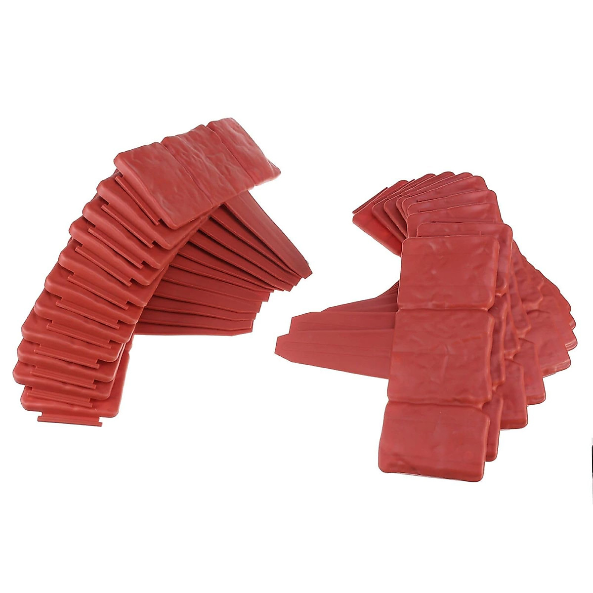 20x Cobbled Stone Effect Plastic Fence Garden Lawn Yard Plant Edging Border