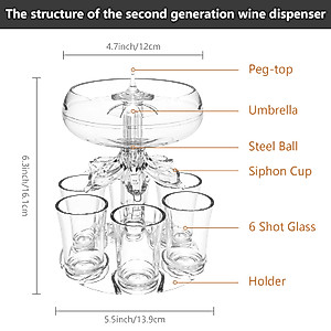 Shot Glass Dispenser,Shot Dispenser with 6 Shot Glasses,Liquor Dispenser for Home Bar, Party Supplies,Halloween Shots Drink Dispenser for Parties,Fancy Alcohol Dispenser