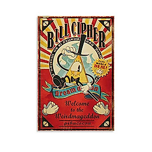 Cartoon Poster Gravity Falls Canvas Poster Bedroom Decor Sports Landscape Office Room Decor Gift 12x18inch(30x45cm), White