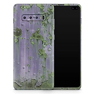 DesignSkinz Subtle Purple Metal with Light Green Rust Protective Vinyl Decal Wrap Skin Cover Compatible with The Samsung Galaxy S20 (Screen Trim & Back Glass Skin)