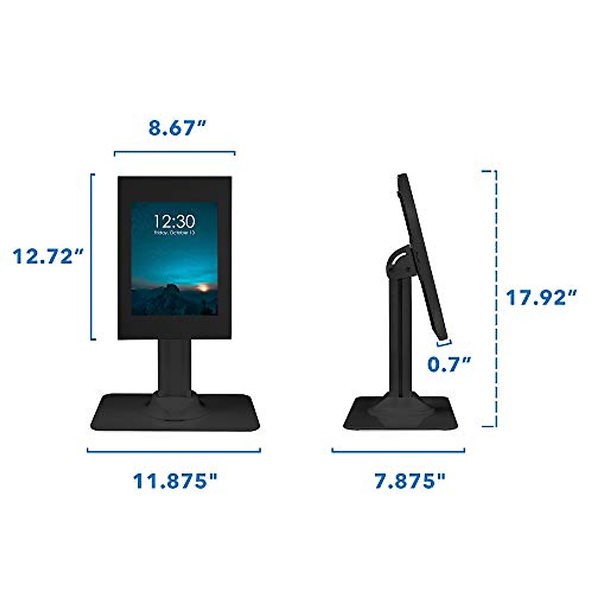 Mount-It! Anti-Theft Kiosk Stand for iPad, iPad Pro, iPad Air, Samsung Tab A | Secure iPad 10.2 Retail Kiosk | Locking Counter-Top Tablet Stand for 10.2 and 10.5" Tablets, Black