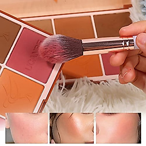 8 Colors Face Matte Blush Palette Shading Blusher with Brush - Buildable Facial Cheek Blusher Contour Bronzing Pressed Powder Makeup Pallet Women Gift Set (01 Matte)