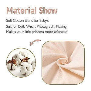 SOBOWO Beige Baby Girl Dress Infant Baby Girl Ruffle Sleeveless Tulle Romper Onsies Dresses Summer Clothes Outfits with Headband(0-3 Months, Beige S)