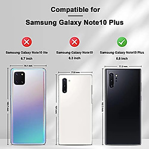 Jasonyu Flip Wallet Case for Samsung Galaxy Note 10 Plus,Leather Magnetic Folio Cover with Card Holder,Kickstand - TPU Shockproof Durable Protective Phone Case,Black