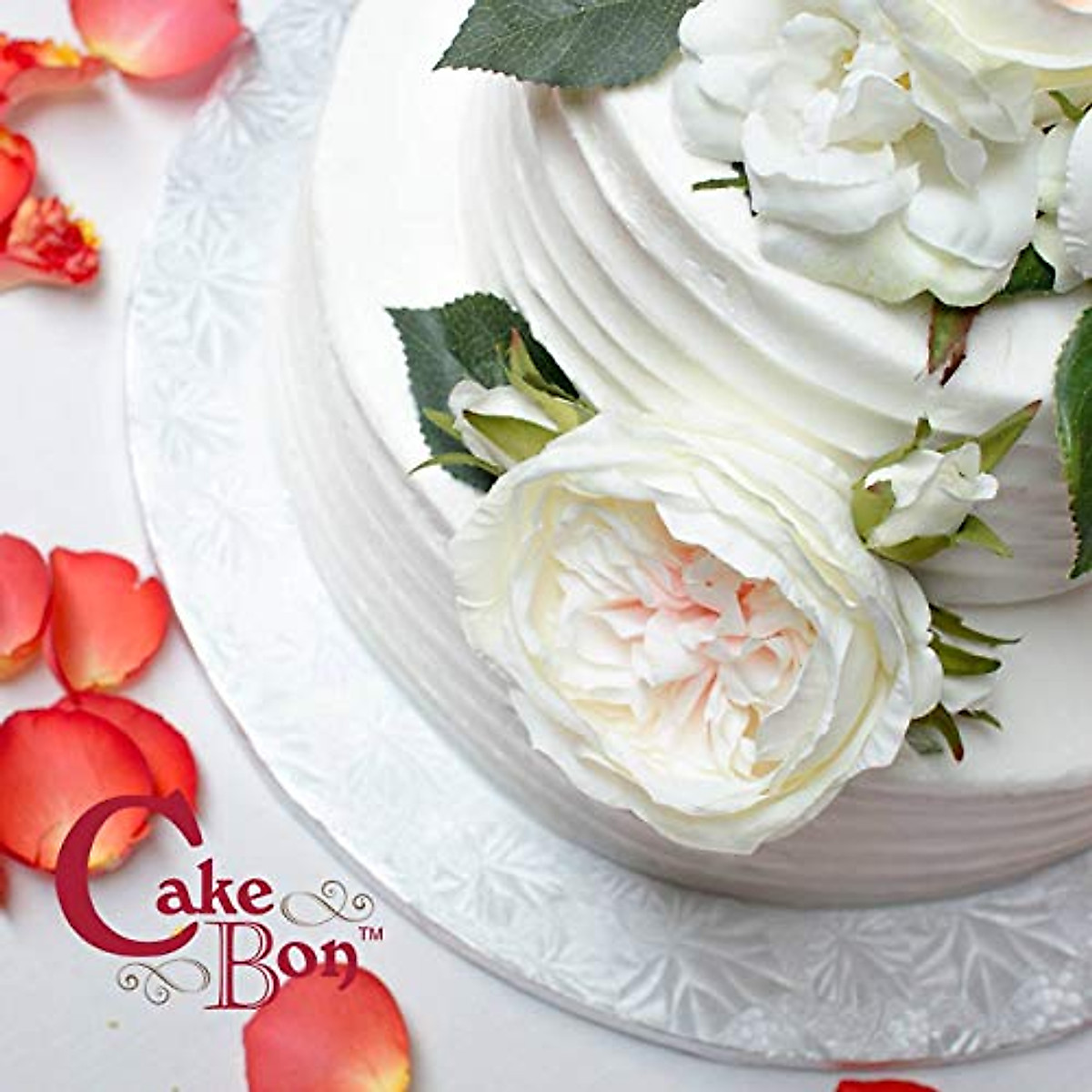 Cakebon Cake Drums Round 10 Inches - (White, 12-Pack) - Sturdy 1/2 Inch Thick - Professional Smooth Straight Edges