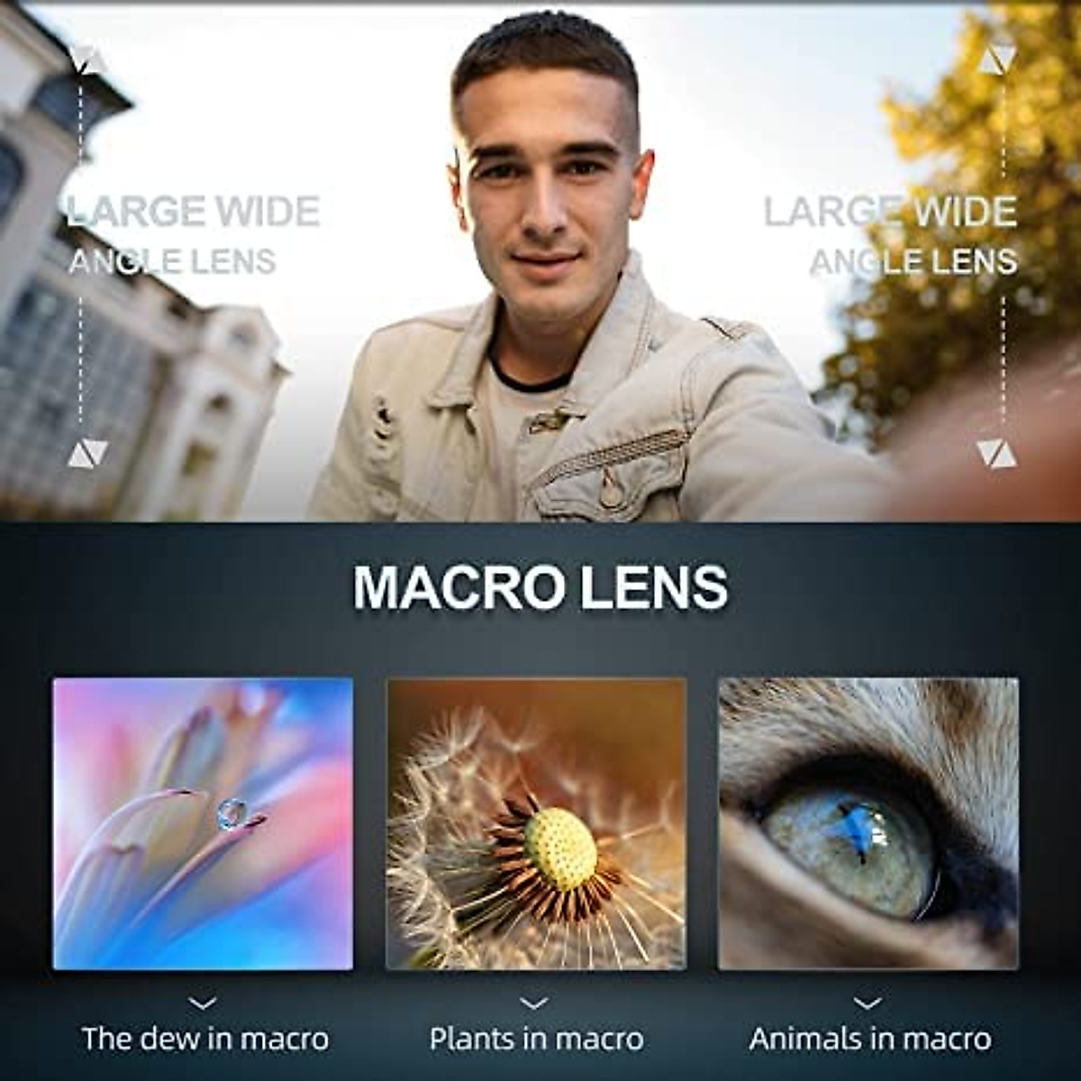 Monitech Compact Digital Camera, 4K Vlogging Camera with Wide-Angle & Macro Lens, Camera for Photography with External Mic, 32GB TF Card