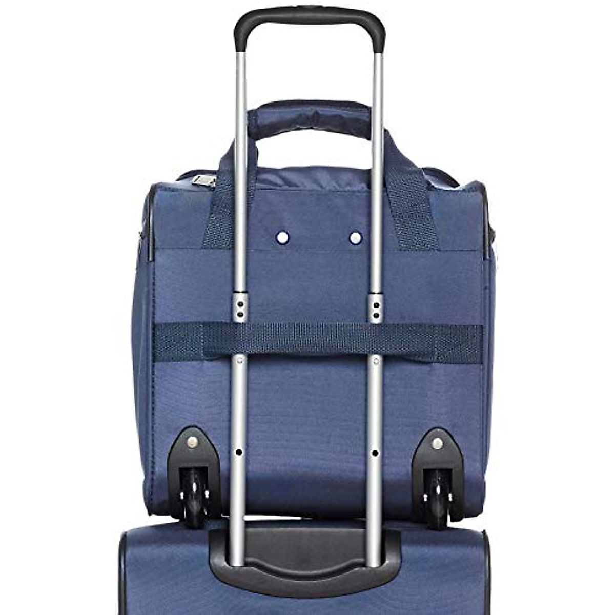 Amazon Basics Underseat Carry-On Rolling Travel Luggage Bag, 14 Inches, Navy Blue
