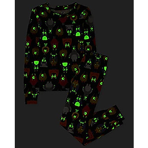 The Children's Place baby girls Family Matching Christmas Holiday Sets, Snug Fit 100% Cotton, Adult, Big Kid, Toddler, Pajama Set, Hlwn Monster, 6 US