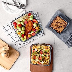 NUTRIUPS Mini 4.5x4.5inch Square Glass Baking Dish for Oven, 10oz Square Cake Pan Glass Casserole Dishes for Oven