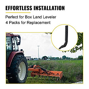 VEVOR Box Blade Shank, 18'' Scarifier Shank, 4 Holes Box Scraper Shank, Ripper Shank with Removable Tapered Teeth and Pins, Adjustable Shanks Assembly for Replacement, Digging, Plowing, 4PCS