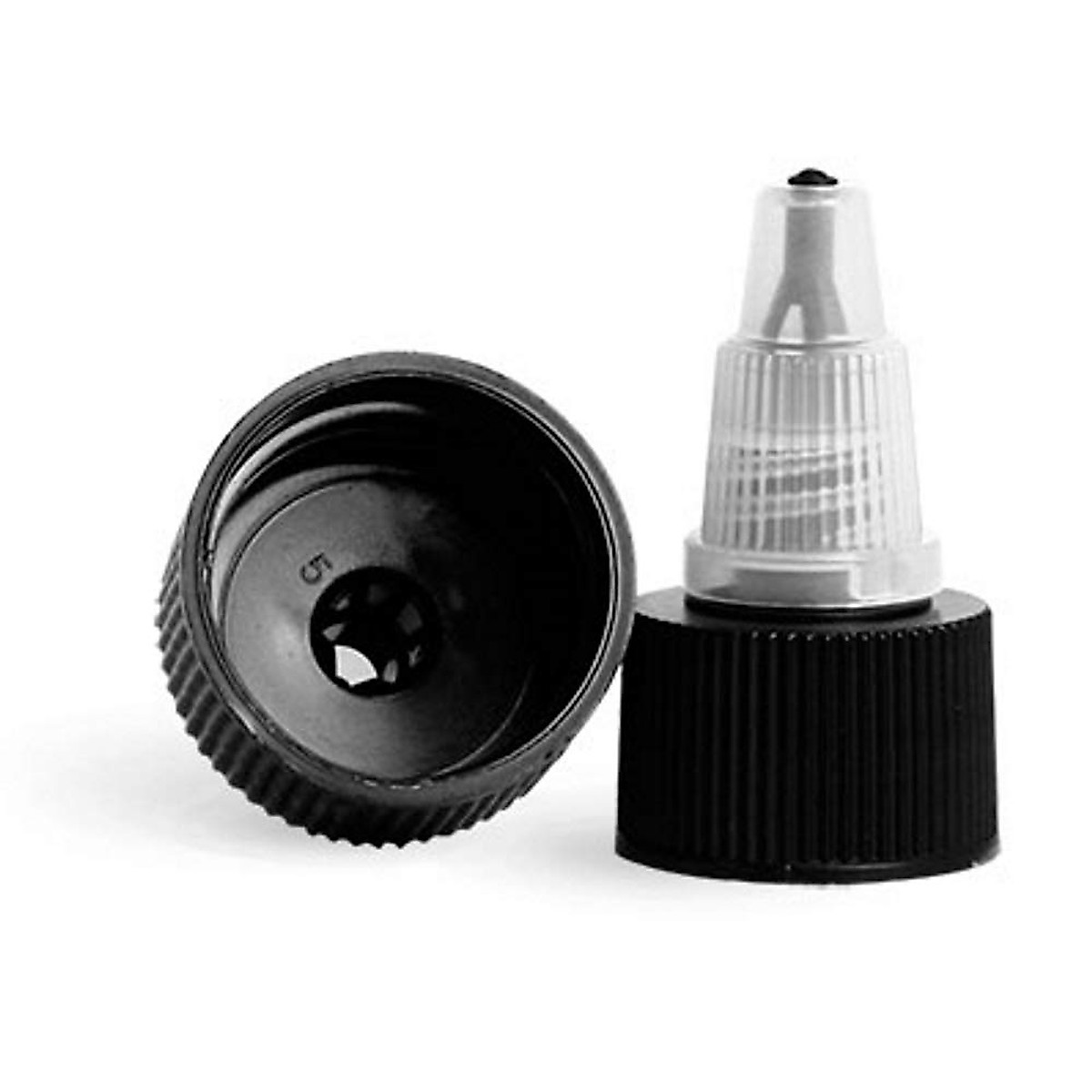 Premium Essential Oil 4 Ounce Boston Round Bottles, PET Plastic Empty Fillable BPA-Free, with Black/Natural Twist Caps (Pack of 12) (Clear)