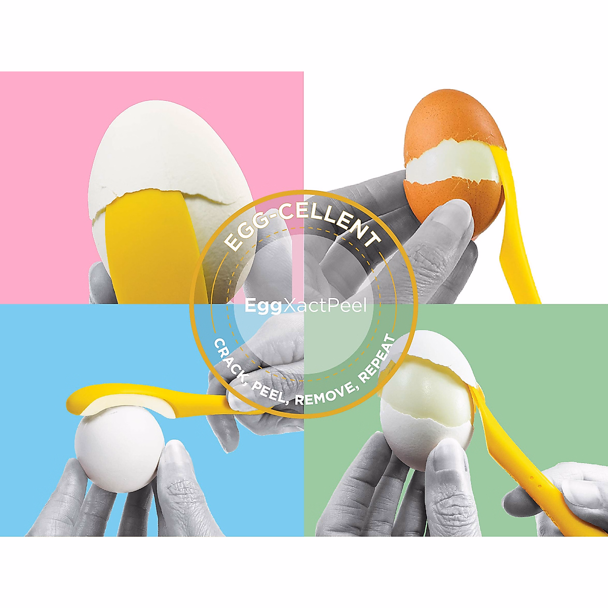 Fusionbrands Eggxactpeel Eggshell Peeler, One Size, Yellow