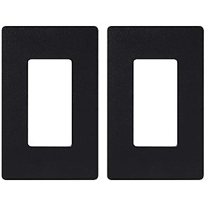 Lutron Claro 1 Gang Decorator/Rocker Wallplate, Gloss, Black (1-Pack) | CW-1-BL (Pack of 2)