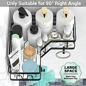 AKTECKE Corner Shower Caddy Bathroom Organizer Adhesive Shower Rack Bathtub Shelves - 3Pack No Drilling Shower Shelf for Inside Shower - Rustproof Bath Tub Organizer